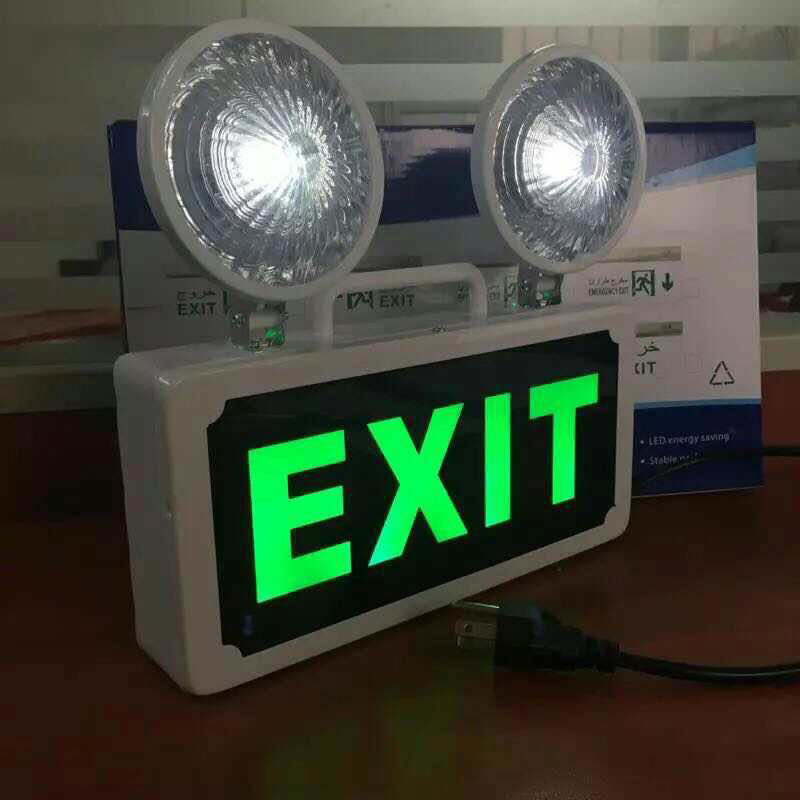 3W Dual Emergency Lamp Exit Signage Combo Light Safety Exit Evacuation ...