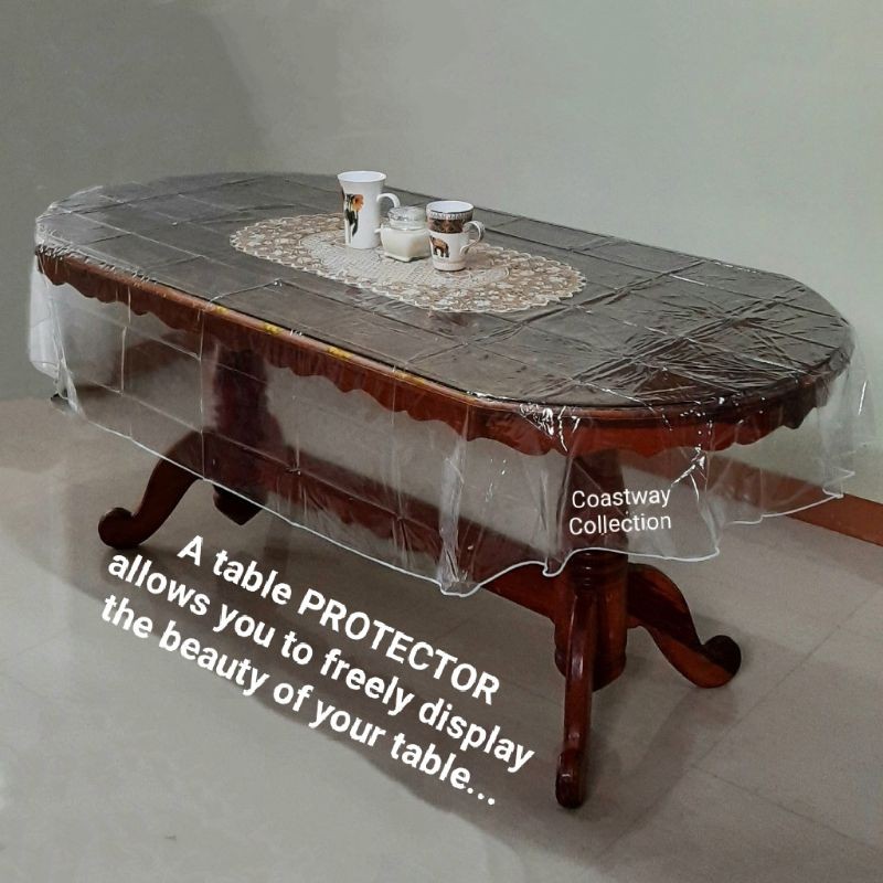 ⚽︎ ♞,♘,♙Oval Table Cover PROTECTOR Transparent 6 and 8 seaters | Shopee ...
