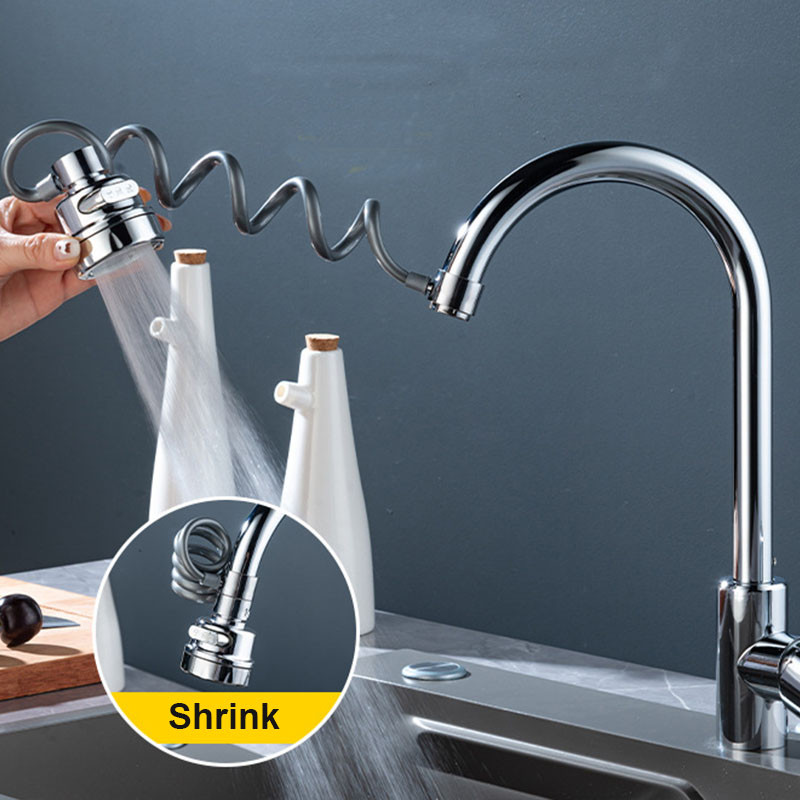 Universal Faucet Extender Tube Pull Out Aerator 3 Modes Splash-Proof ...
