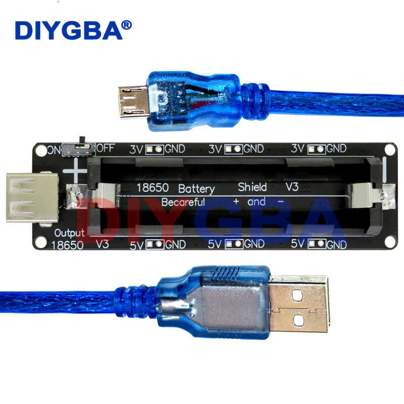 Esp32 Esp32s Wemos Raspberry Pi 18650 Battery Shield Board V3 Micro Port Type-A USB 0.5A For ...