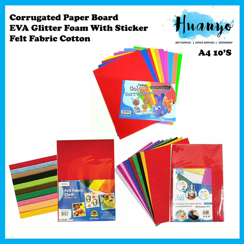 Niso A4 Mix Colour Corrugated Paper Board / EVA Glitter Foam With ...