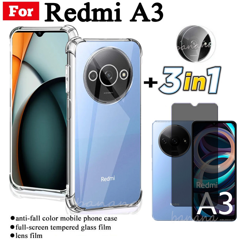 Redmi A3 Shockproof Phone Case for Redmi A3 A3X Anti Spy Privacy Full ...