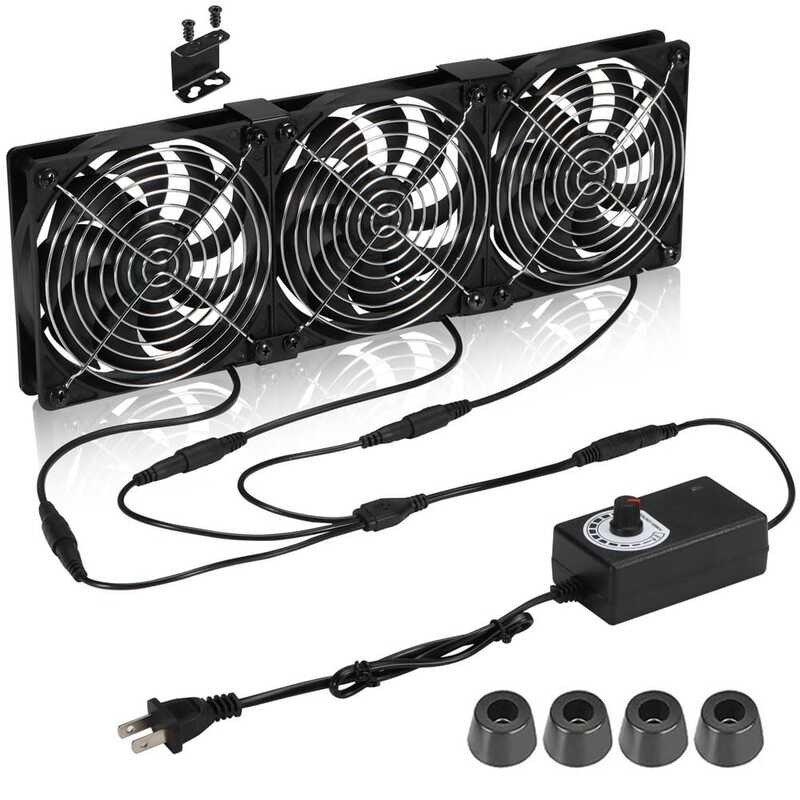 flow WGMHEFUN air 3 x 120mm computer fan with AC plug, cabinet cooling ...