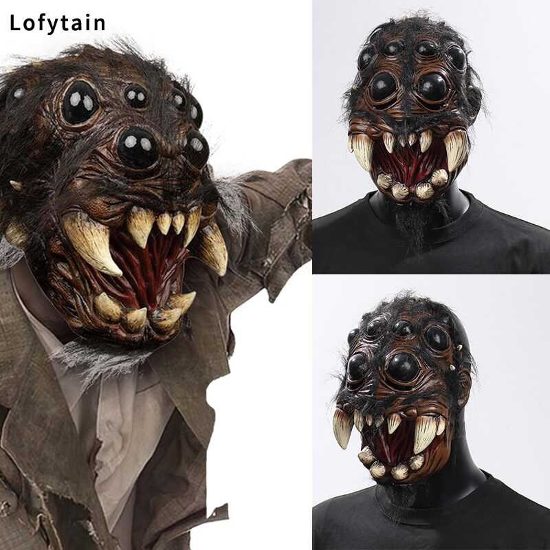 Horror Creepy Spider Mask Cosplay Scary Animal Spiders Big Eyes Tooth ...