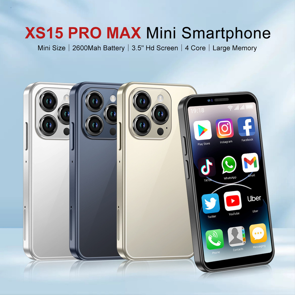 XS15 Pro Max Mini Smartphone Android 8.1 Dual SIM 3G/4G Network 3GB RAM 64GB ROM 3.5’ Display ...