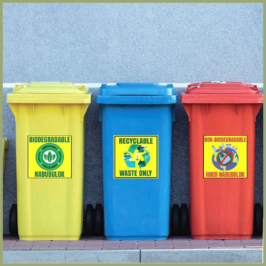DSign Proper Waste Disposal Signage Vinyl Sticker 8 x 8" Inches, Sign ...