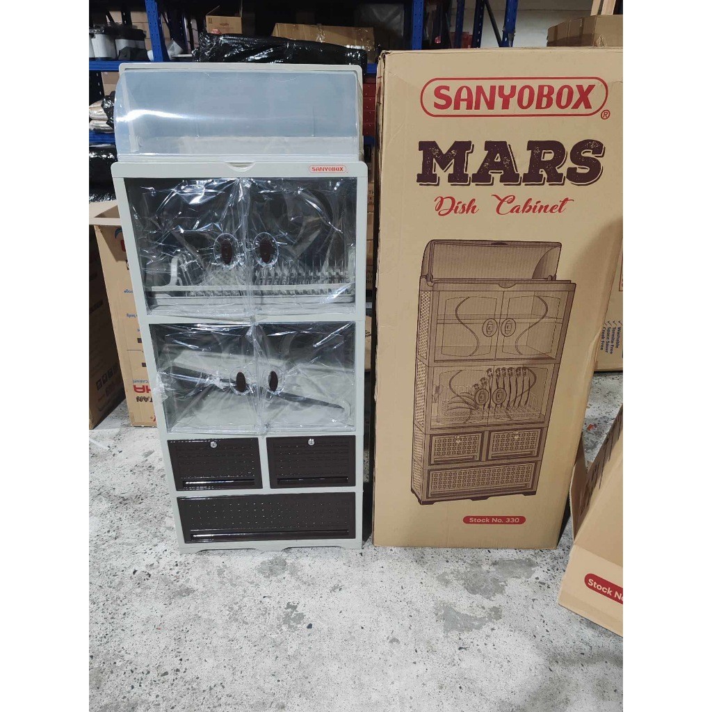 SANYO BOX MARS DISH CABINET WITH DRAWER AND KEY | Shopee Philippines
