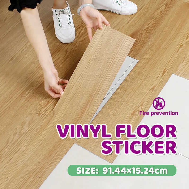 PVC Vinyl Tiles Waterproof Floor Sticker Tile Flooring Self Adhesive 91 ...