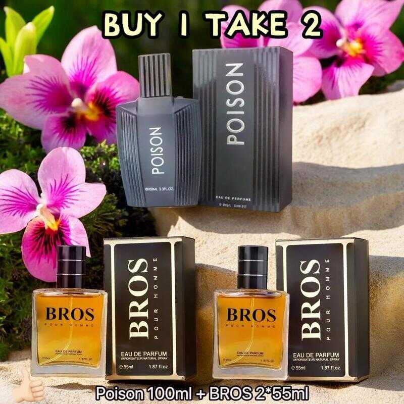 B55 『Buy 1 TAKE 2』Winship Poison Men Perfume 1*100Ml BROS 2*55Ml For ...