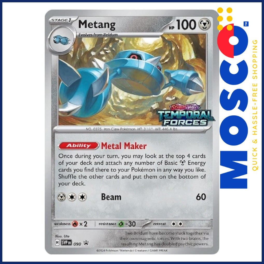 ∧ ↙ Metang - SVP090 Pre-release Temporal Forces | Pokemon TCG | Shopee ...