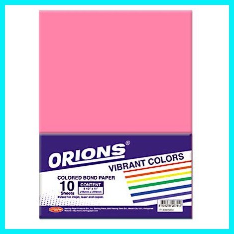 10 Packs Orions Vibrant Color Colored Bond Paper 8 1/2" x 11" (10pcs ...
