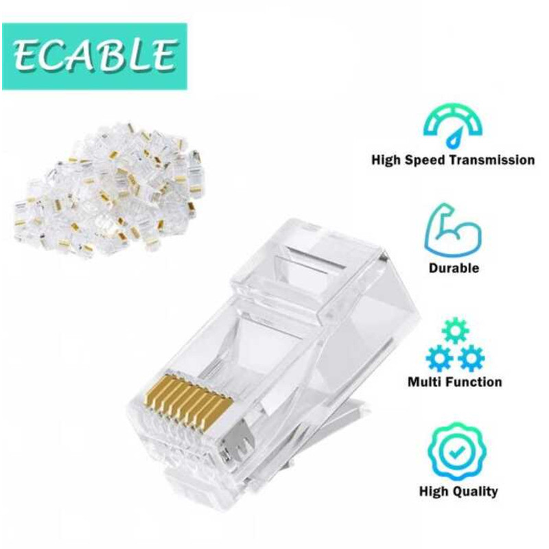 Cat6 Modular Ethernet Plug Network RJ 45 Connector (8Pcs-100Pcs ...