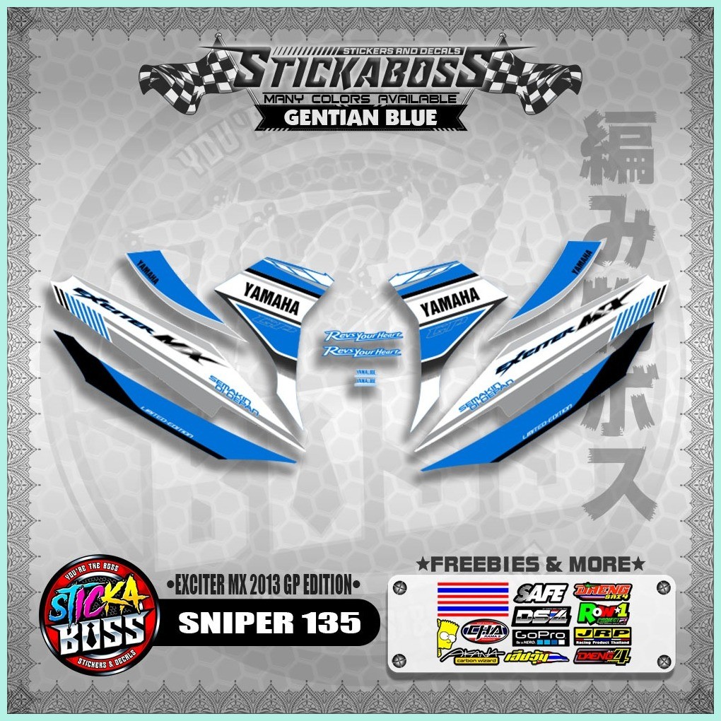 SNIPER 135 STICKER DECALS ( EXCITER MX 2013 GP EDITION )【WITH FREEBIES ...