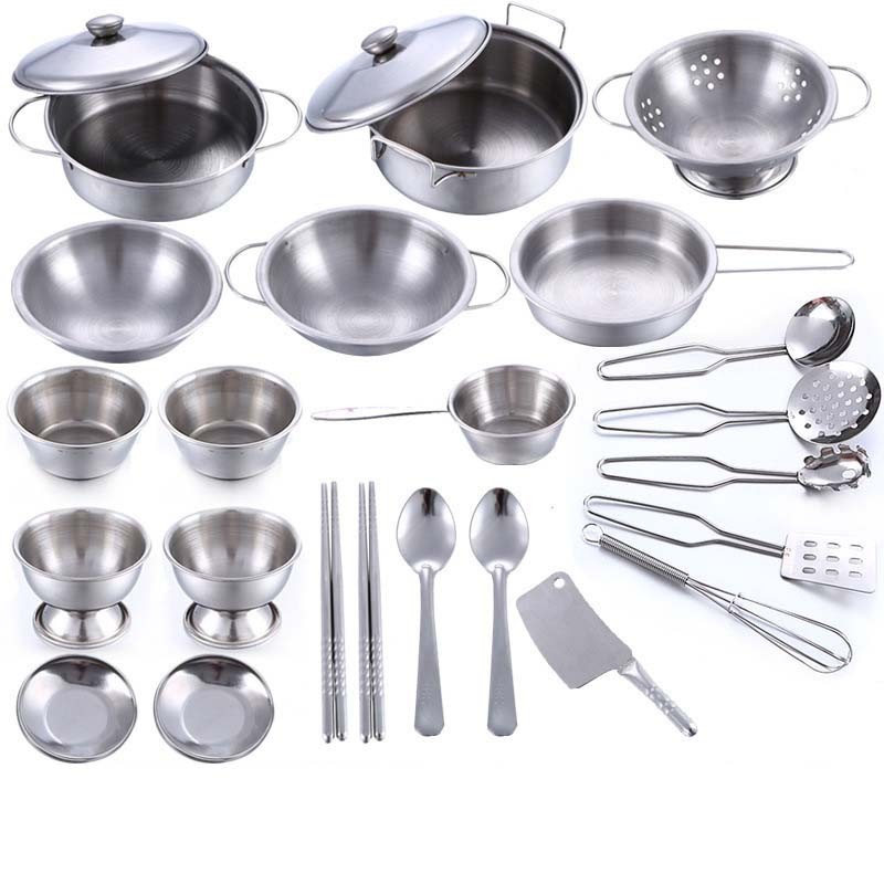 25PCS Simulation Kitchen Toy Pretend Role Play Kids Cooking Pots Set ...