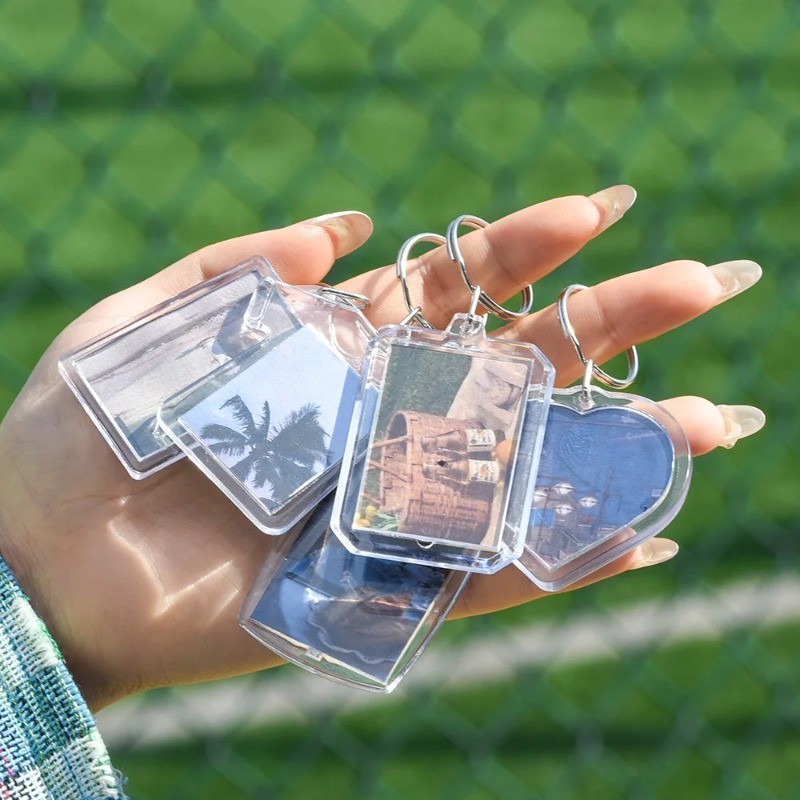 10Pcs Acrylic keychain DIY Photo insert Transparent Photo Frame Key ...