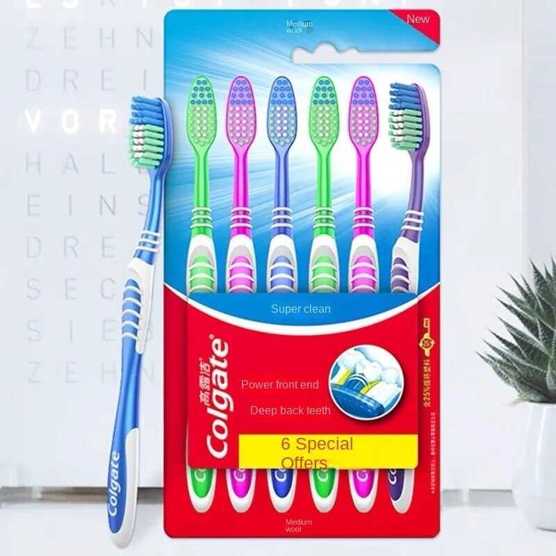 Colgate 6 Packs Toothbrush Family Couple Fine Soft Medium Hair Travel ...