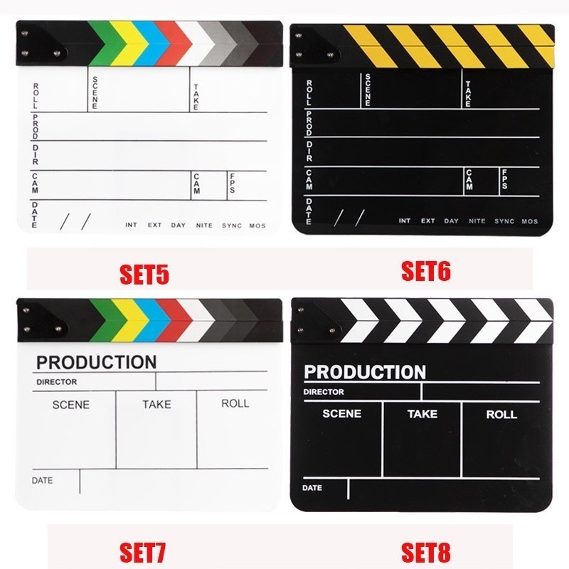 Prop Acrylic Clapboard Clapperboard Dry Erase Director Film Movie Cut ...