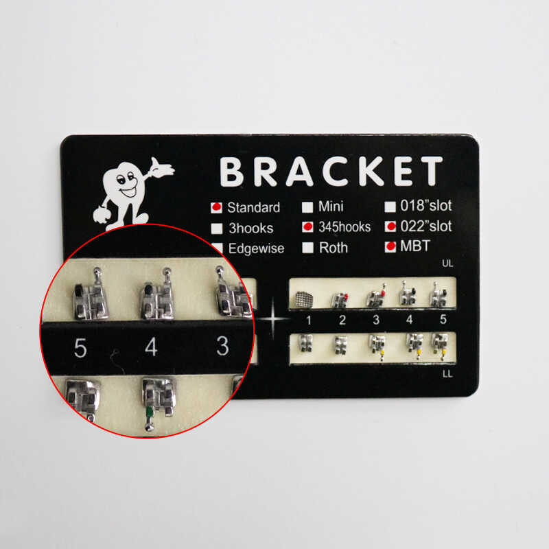 20Pcs Orthodontic Braces Bracket MBT 345Hoo Standard Mini Black Pad ...