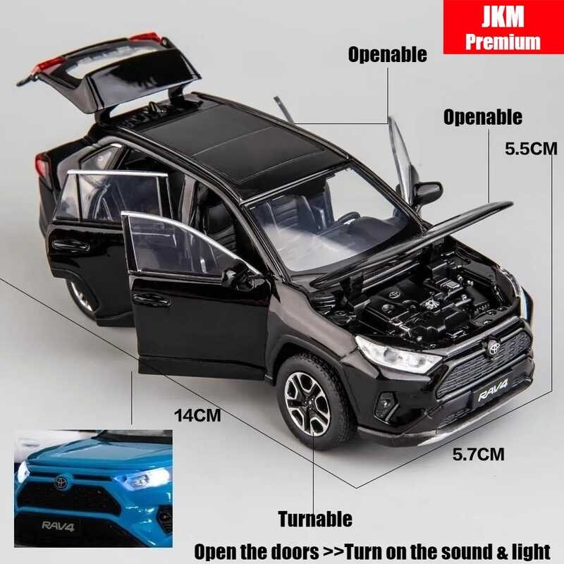 Toyota 1/32 Rav4 SUV Off-Road , JKM Diecast Metal Model Sound & Light ...