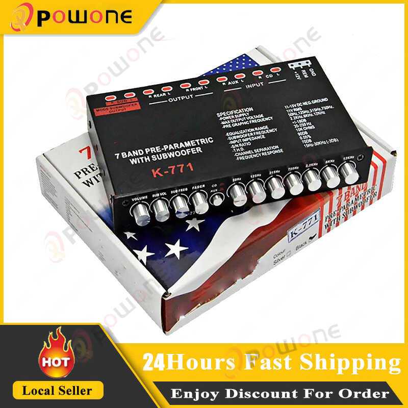 Car Audio EQ Tuner Frequency Divider Car Audio Amplifier Equalizer 7 ...