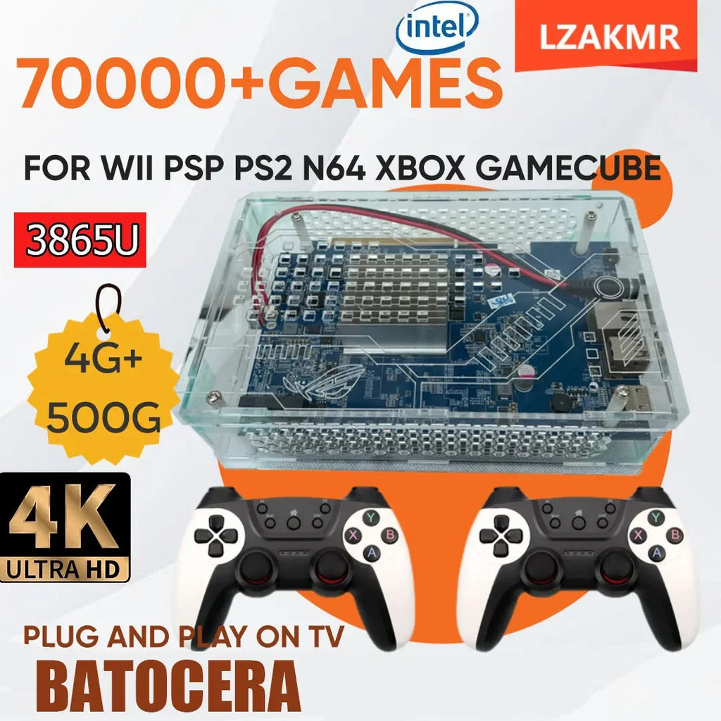 LZAKMR U9 Plug and Play Retro 3865U Game Console 500G HDD 70000+Games ...
