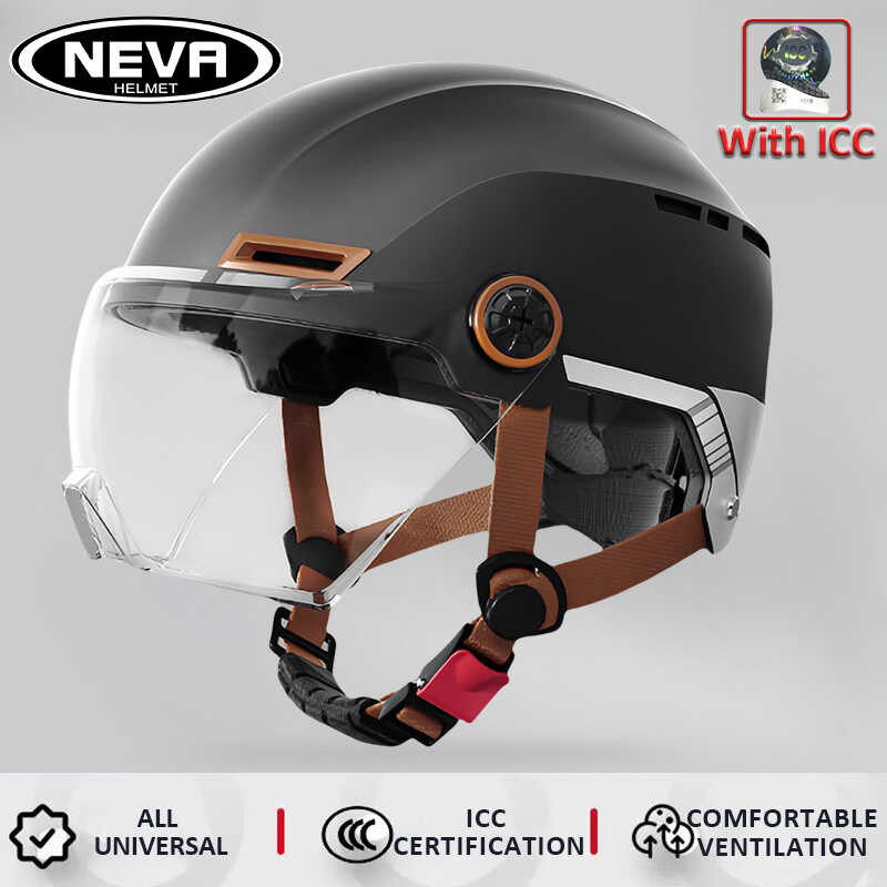 NEVA Detachable Adjustable Nutshell Motorcycle Half Helmet For Men ...