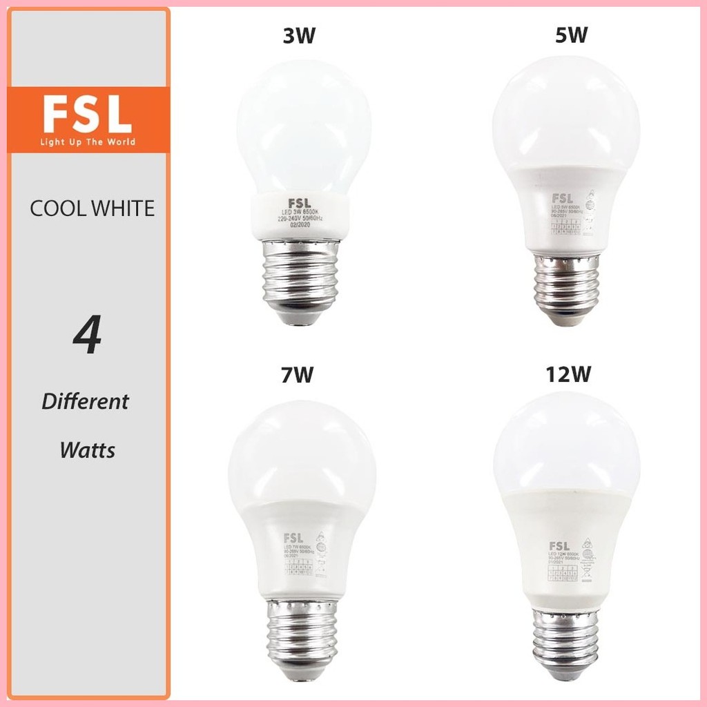 ☃ ⚽︎ FSL LED Light Bulb 3W 5W 7W 12W Watts 220V 50/60Hz Mercury-free Daylight Cool White Bulbs ...