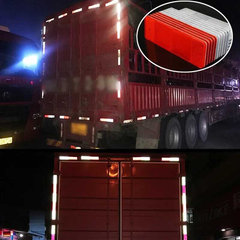 Truck Trailer Plate Stickers Car Rectangle Plastic Reflective Reflector ...