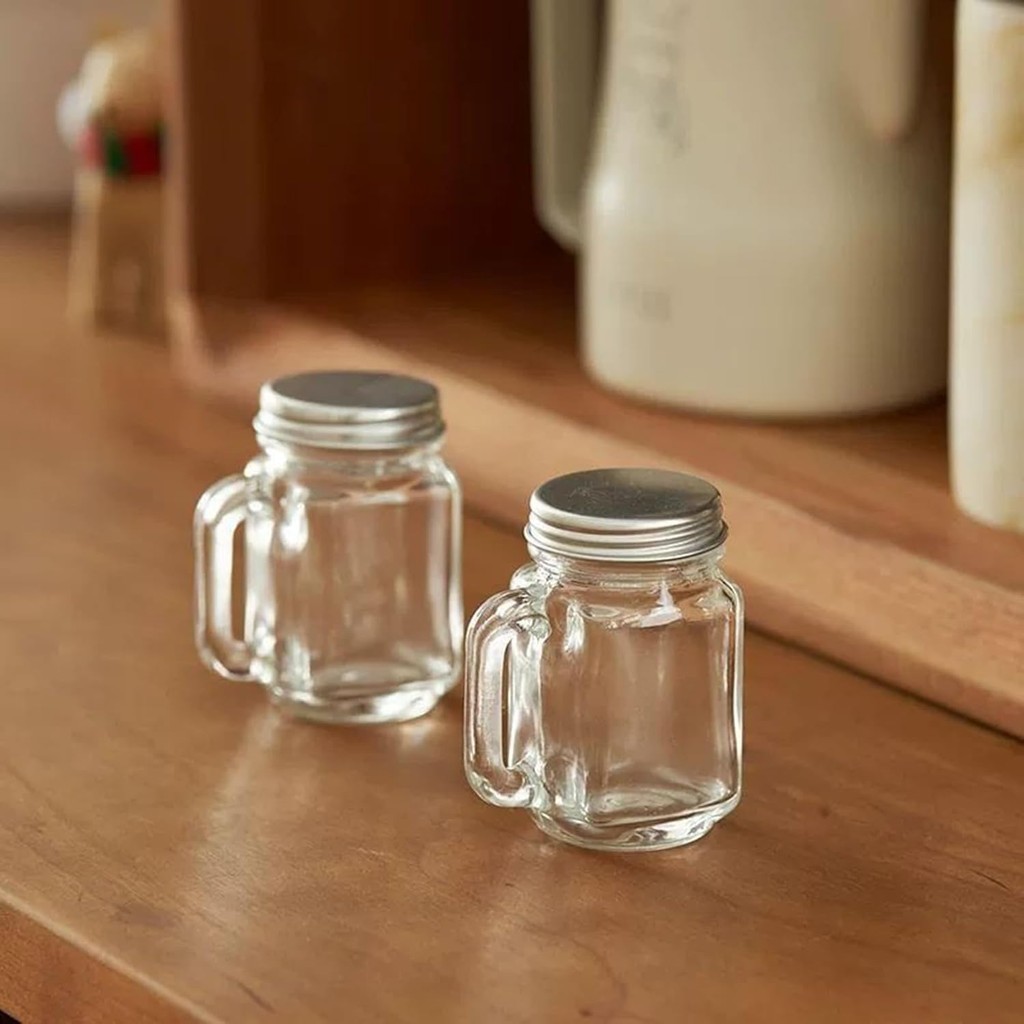 3PCS Mini Mason Jar With Lid Espresso Bottle For Jam Honey Portable ...