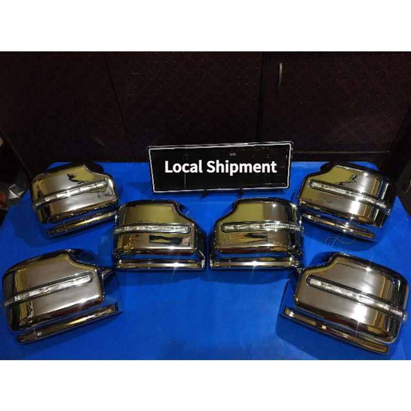 DA64W CHROME SIDE MIRROR COVER WITH LED LIGHTS (ONE COLOR ONLY, BLUE ...