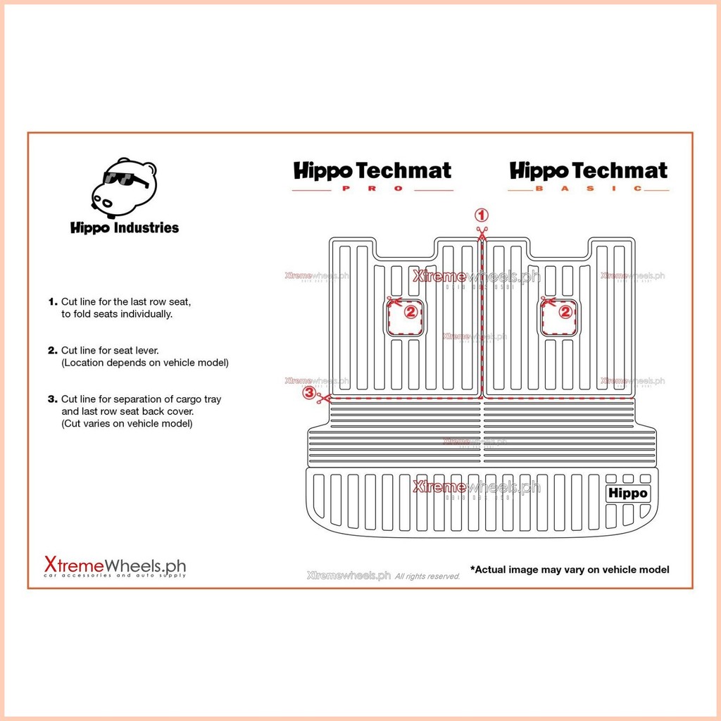 Nissan Terra 2019 to 2024 Hippo Brand v2 Thick Full Cargo / Trunk Tray ...