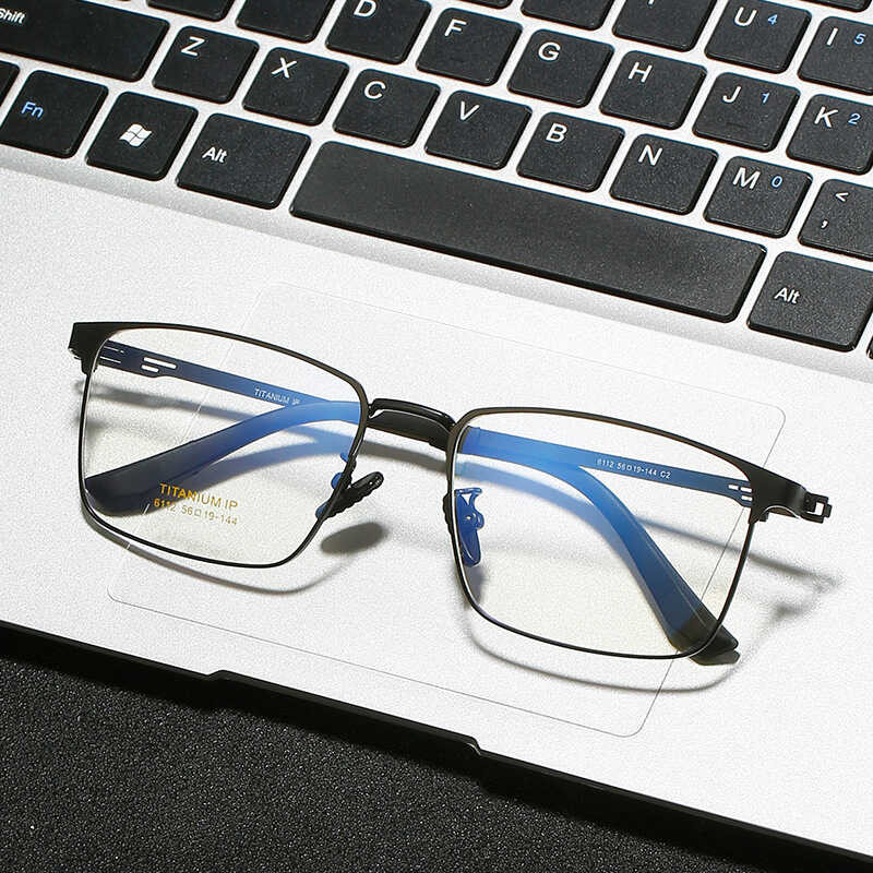 Hinged Screwless Glasses Frame Men/Women Non-Magnetic Titanium ...