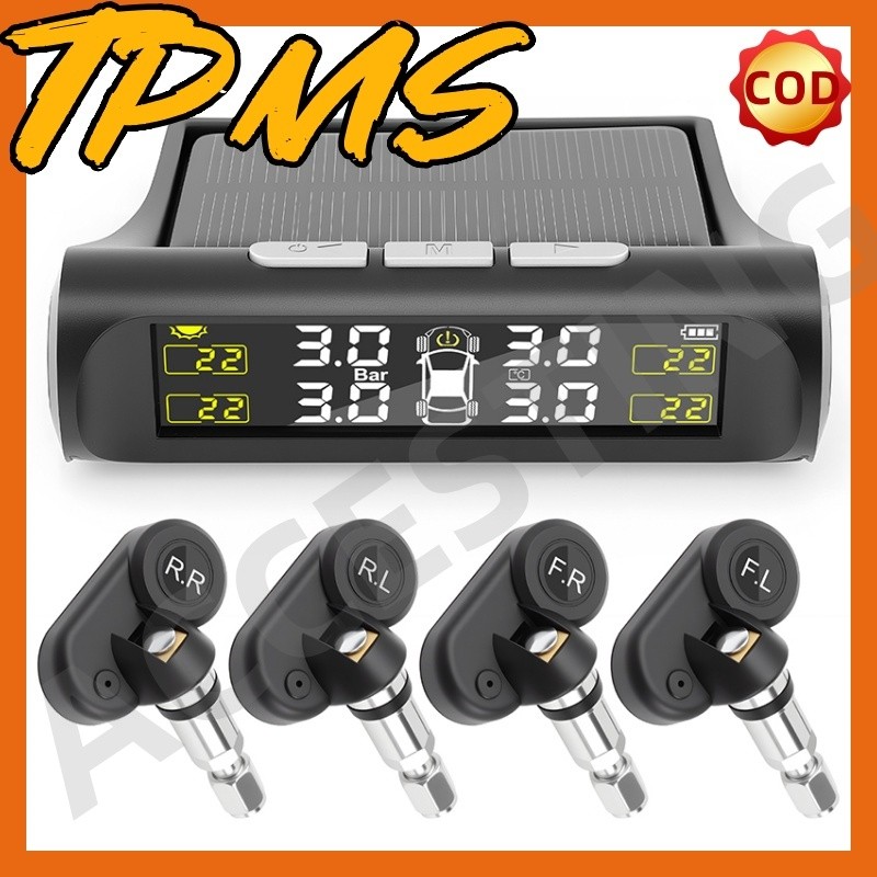 Wireless Solar TPMS LCD Car Tire Pressure Monitoring System + 4 internal Sensors for HONDA ...