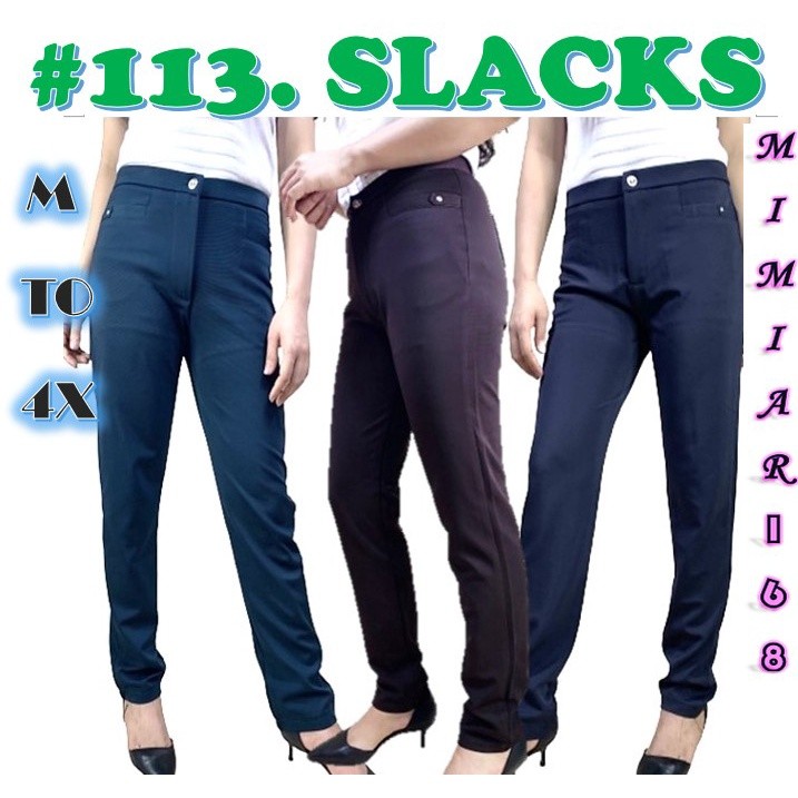 Tailored Silken Plussize Big Size Straightcut Slacks Highwaist ...