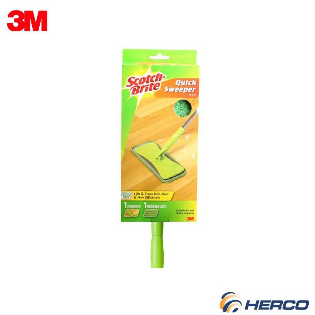 3M Scotch Brite Quick Sweeper Starter Kit (Green) | Shopee Philippines