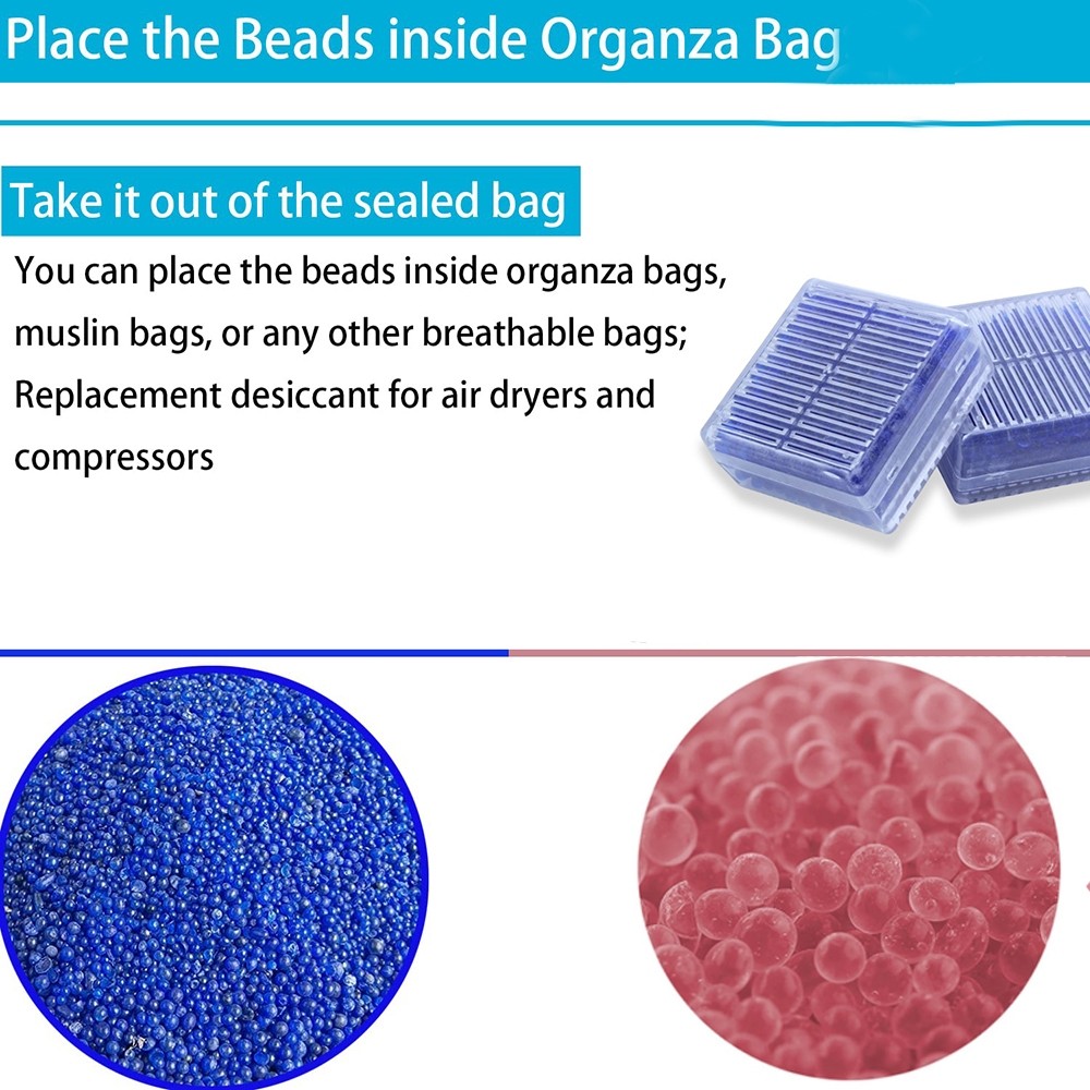 【Reusable】Silica Gel Desiccant Beads Color Changing Silica Gel ...