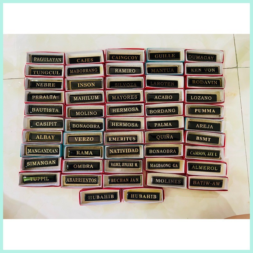 Personalized Nameplate (Gold Lettering Black Background) | Shopee ...