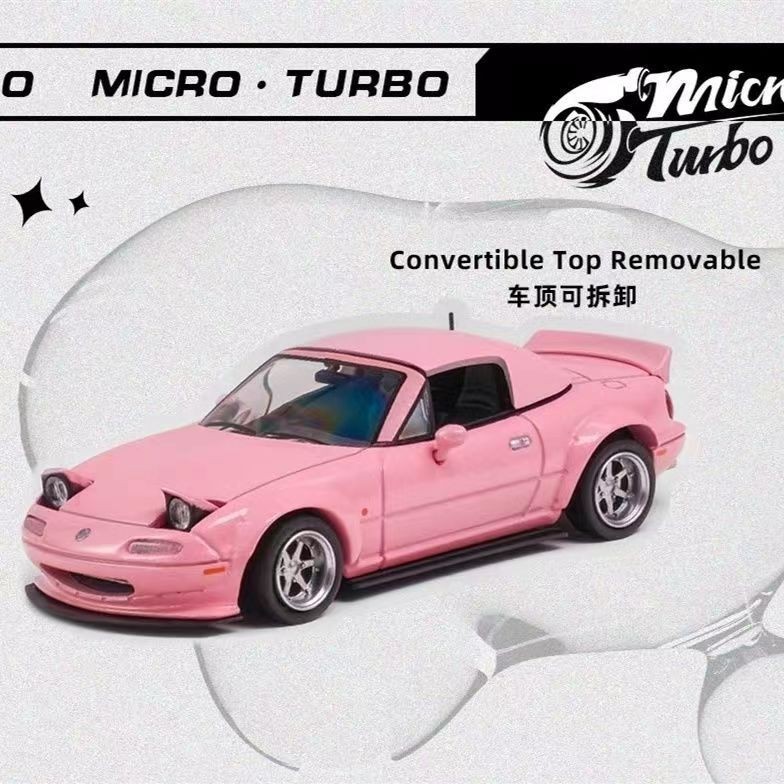Microturbo 1: 64 MT Pink Mazda MX5 Flip Light Roof Detachable Alloy Car ...
