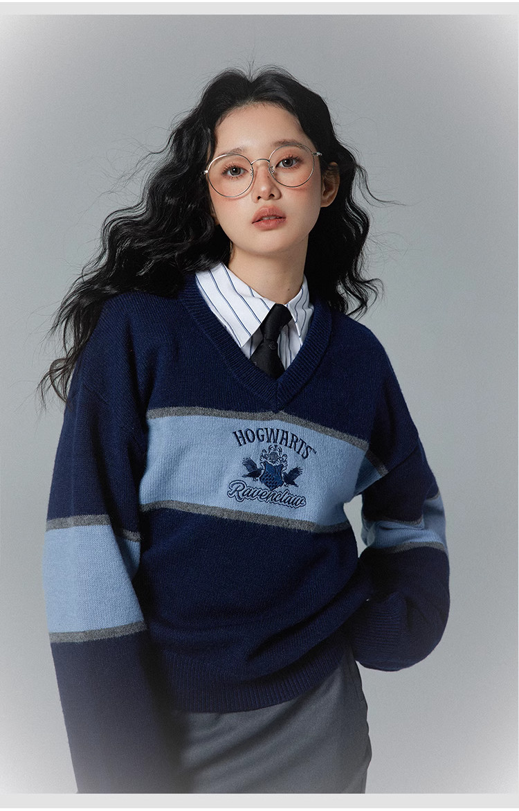 Ready Stock Harry Potter Co-Branded Knitwear Color-Blocking Pullover ...