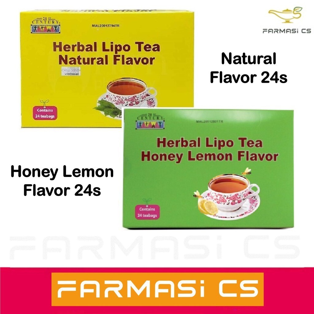 21st Century Herbal Lipo Tea Natural Flavor 24 teabags + Lemon Flavor ...