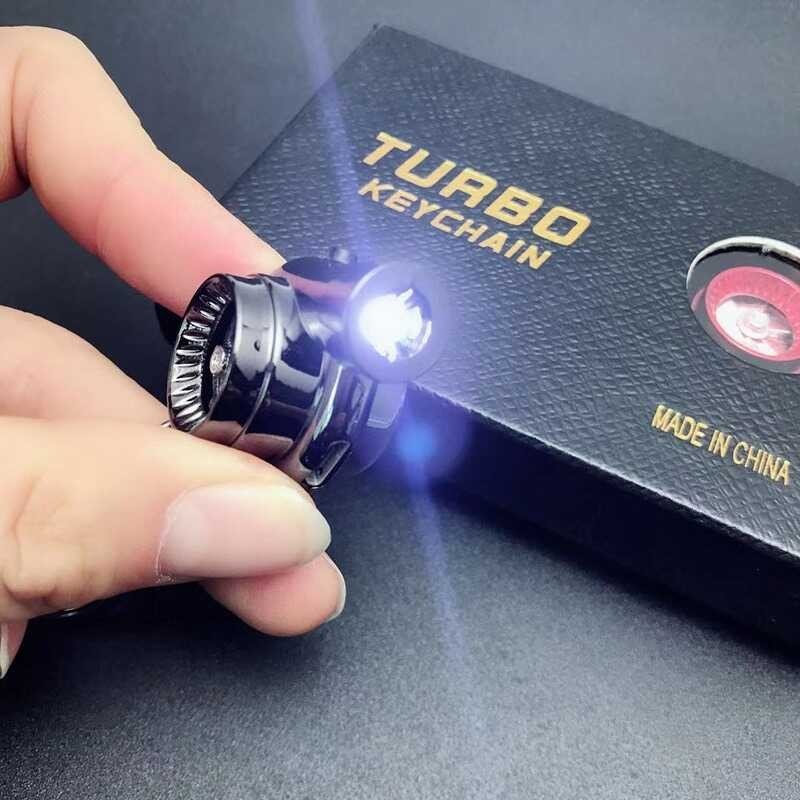 Light LED Turbo Spinning Sound Turbine Keychain USB Charge Turbocharger ...