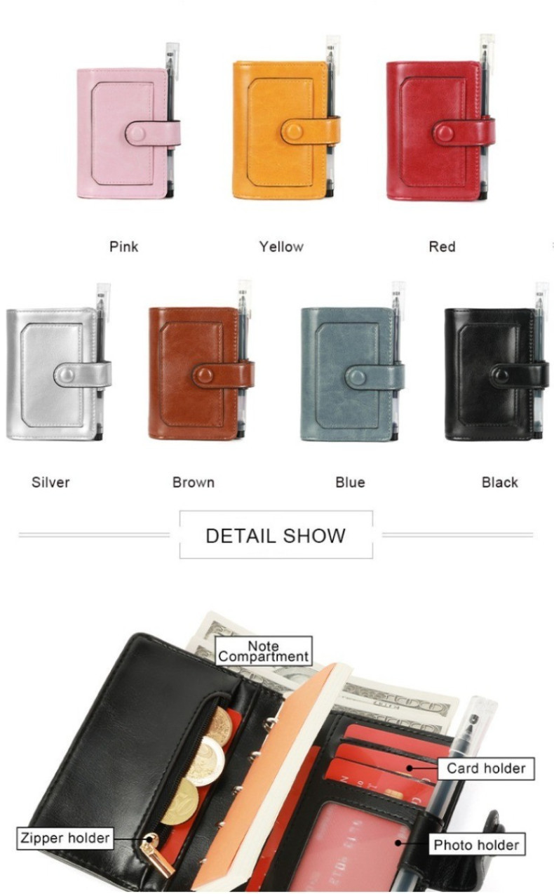 M5/A8 Loose Leaf Notebook Organizer Diary Portable 5 Ring Binder Wallet ...