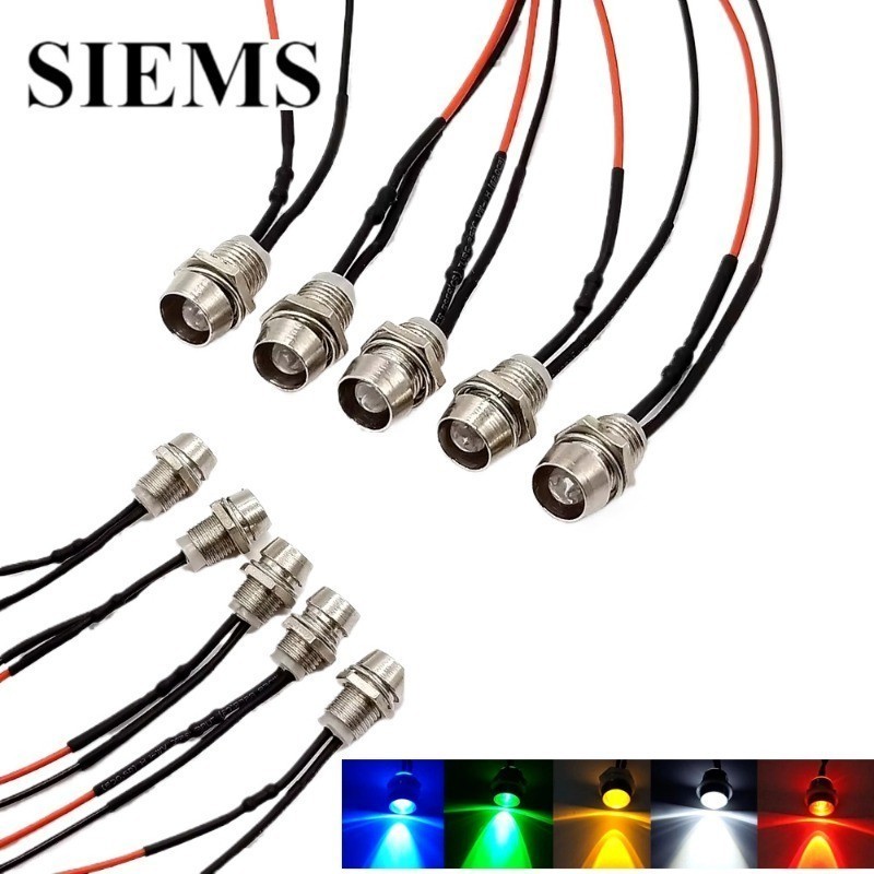 5 Pieces Pre-Wired LED 5mm with Wiure LED Bulb Ultra Bright Emitting ...