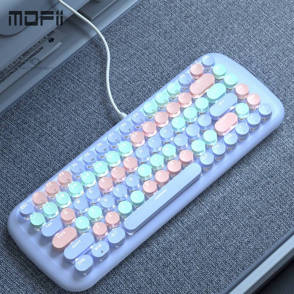 MOFii New Version CANDY M Pink Shaft Wired Mechanical Keyboard with ...