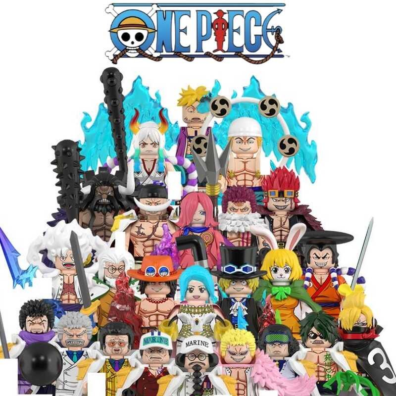 8Pcs/Set One Piece OP Luffy Sanji Zoro Nami Ace Vivi Anime Mini Man ...
