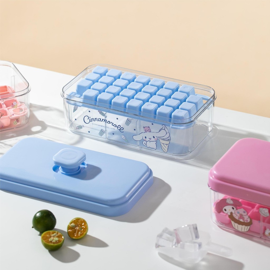 Sanrio Hello Kitty Push Ice Tray Food Grade Mold Kawaii Kuromi Home ...