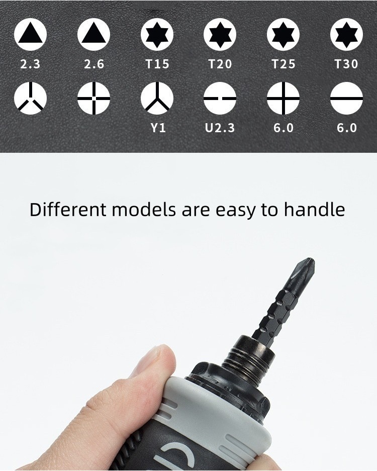 12-in-1 Multifunctional Magnetic Mini Screwdriver Set, Three-Speed ...