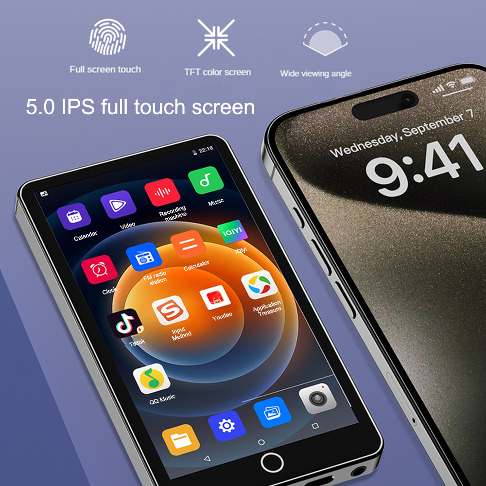 Portable WiFi MP4 Player with Camera 16G Memory Bluetooth 5.0 Full ...