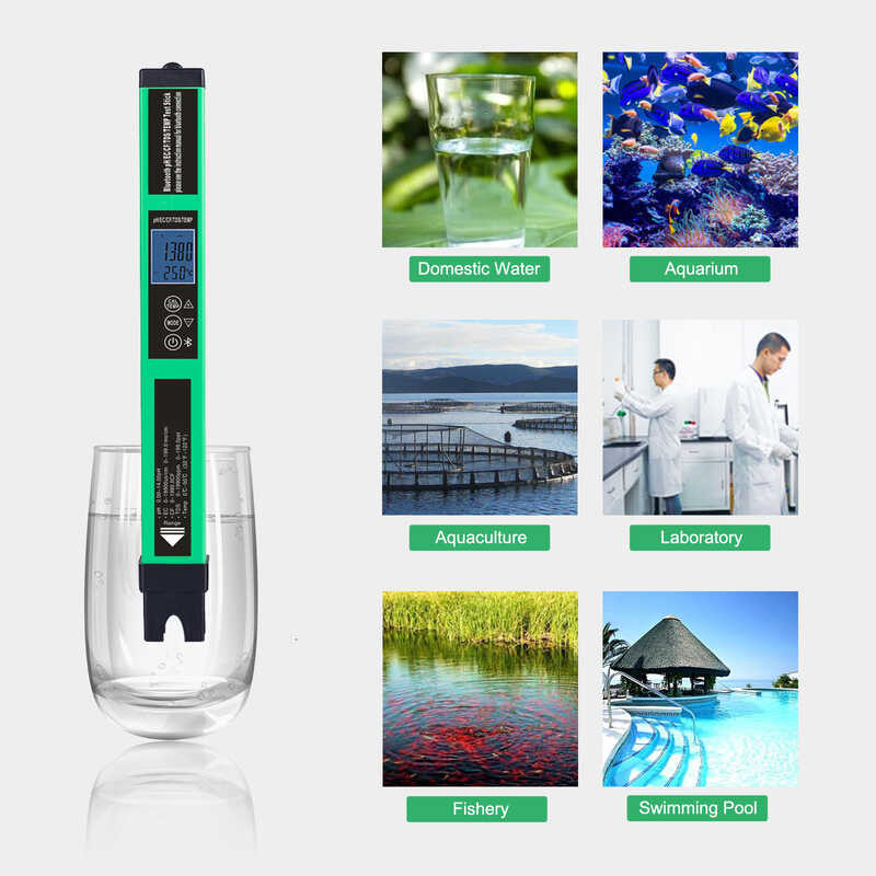 5-In-1 Quality Digital PH Meter Smart BT Ph/Ec/Tds/Cf/Temp Tester For ...