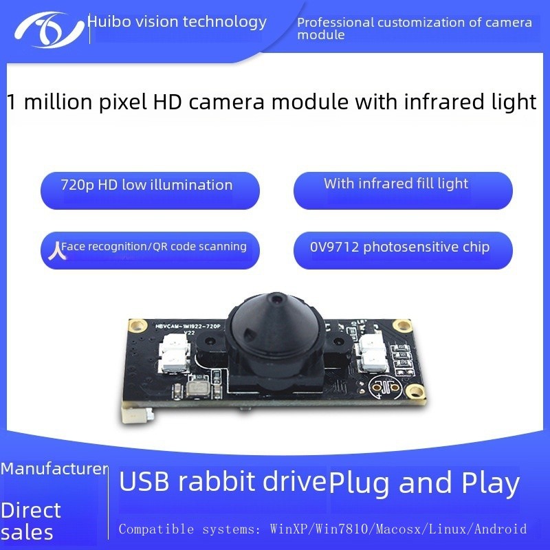 1 million 720p HD Infrared Night Vision Camera Module with Infrared ...